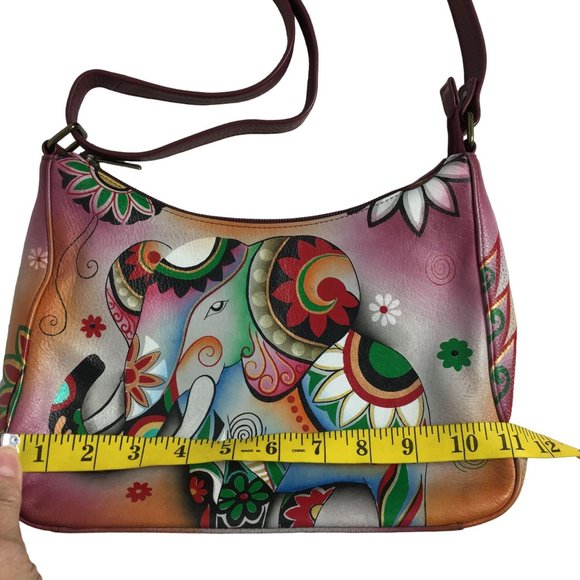 Anuschka | Bags | Anuschka Never Used Handpainted Leather Hobo Cross ...
